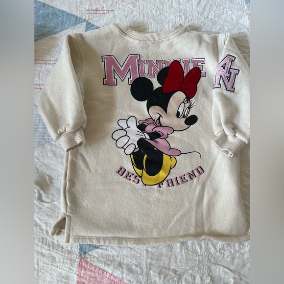 Zara | Shirts & Tops | Zara Disney Minnie Mouse Sweatshirt Dress ...
